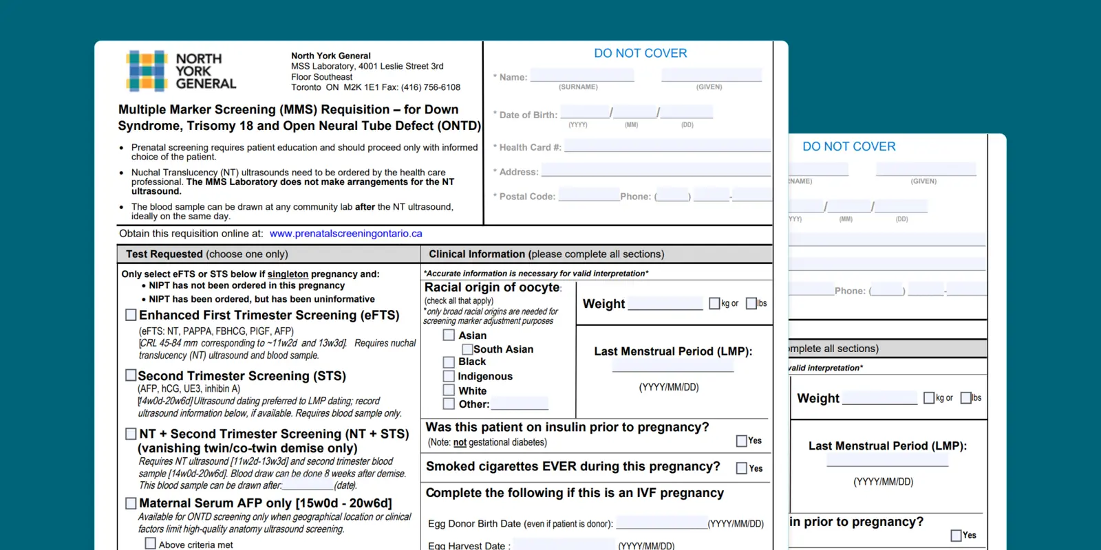 Requisitions and Ordering Guides | Prenatal Screening Ontario