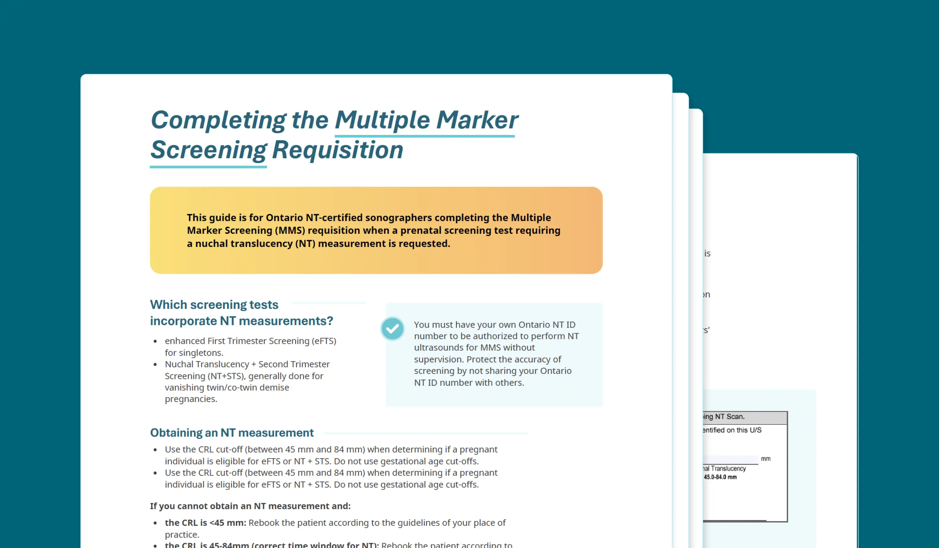 Multiple Marker Screening Requisition Guide | Prenatal Screening Ontario